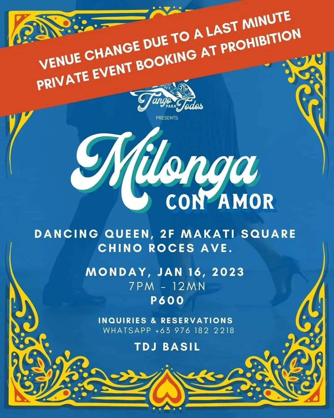 Jan 16, 2023 Milonga con Amor Mondays in Makati - Argentine Tango Philippines